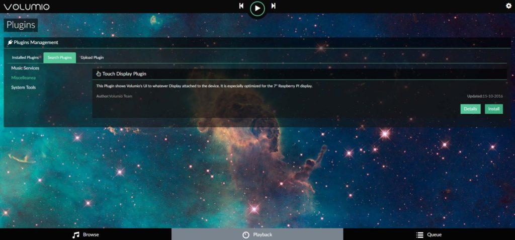 Raspberry PI Display and Volumio: a touchscreen music player - Volumio